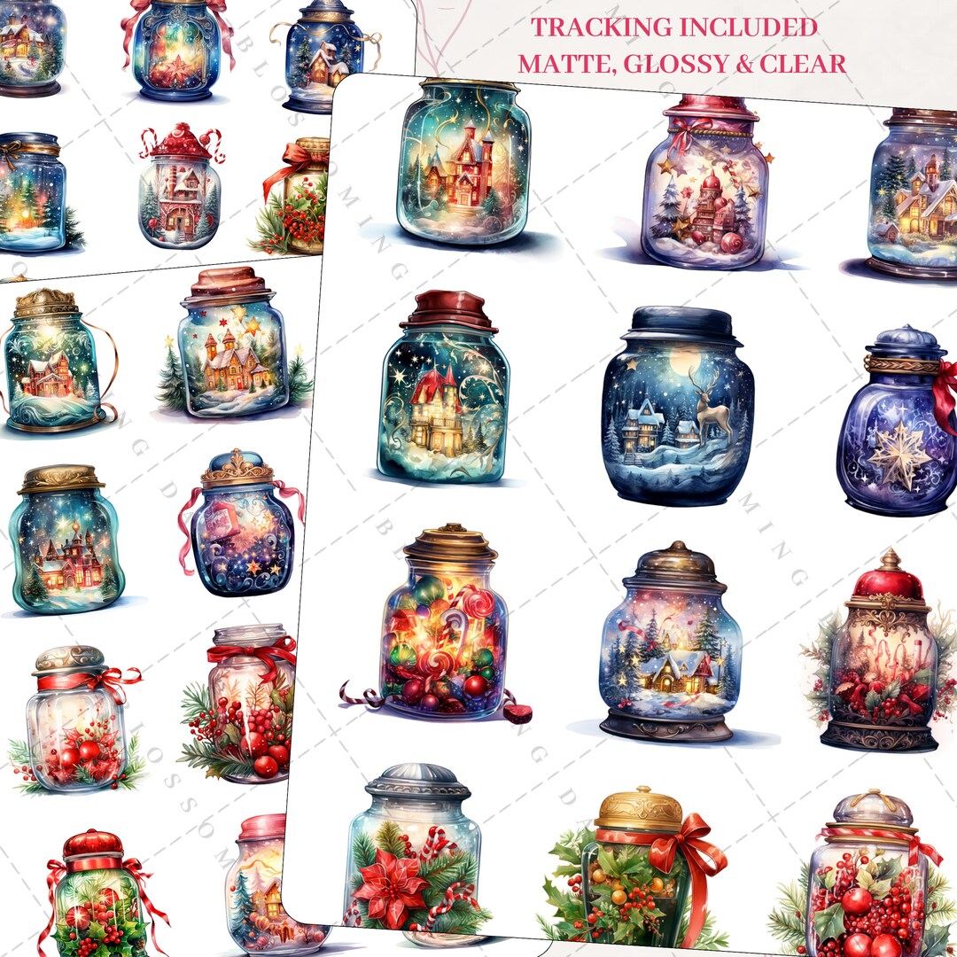 Cozy Festive Christmas Mason Jar Scene, Winter Wonderland, Forest ...