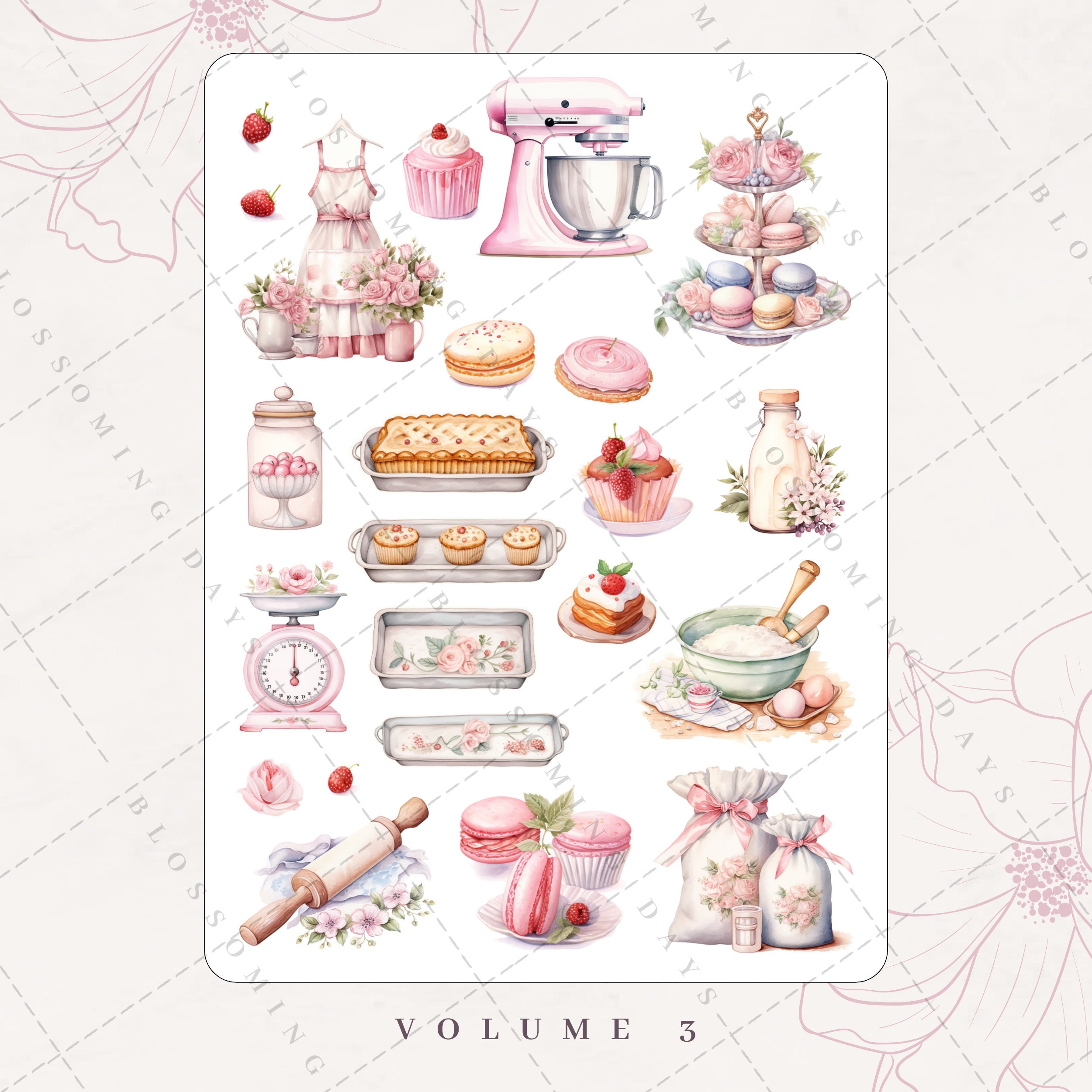 Shabby Chic Sweet Bakery, Baking, Tea Party, Baker Pastry Floral ...