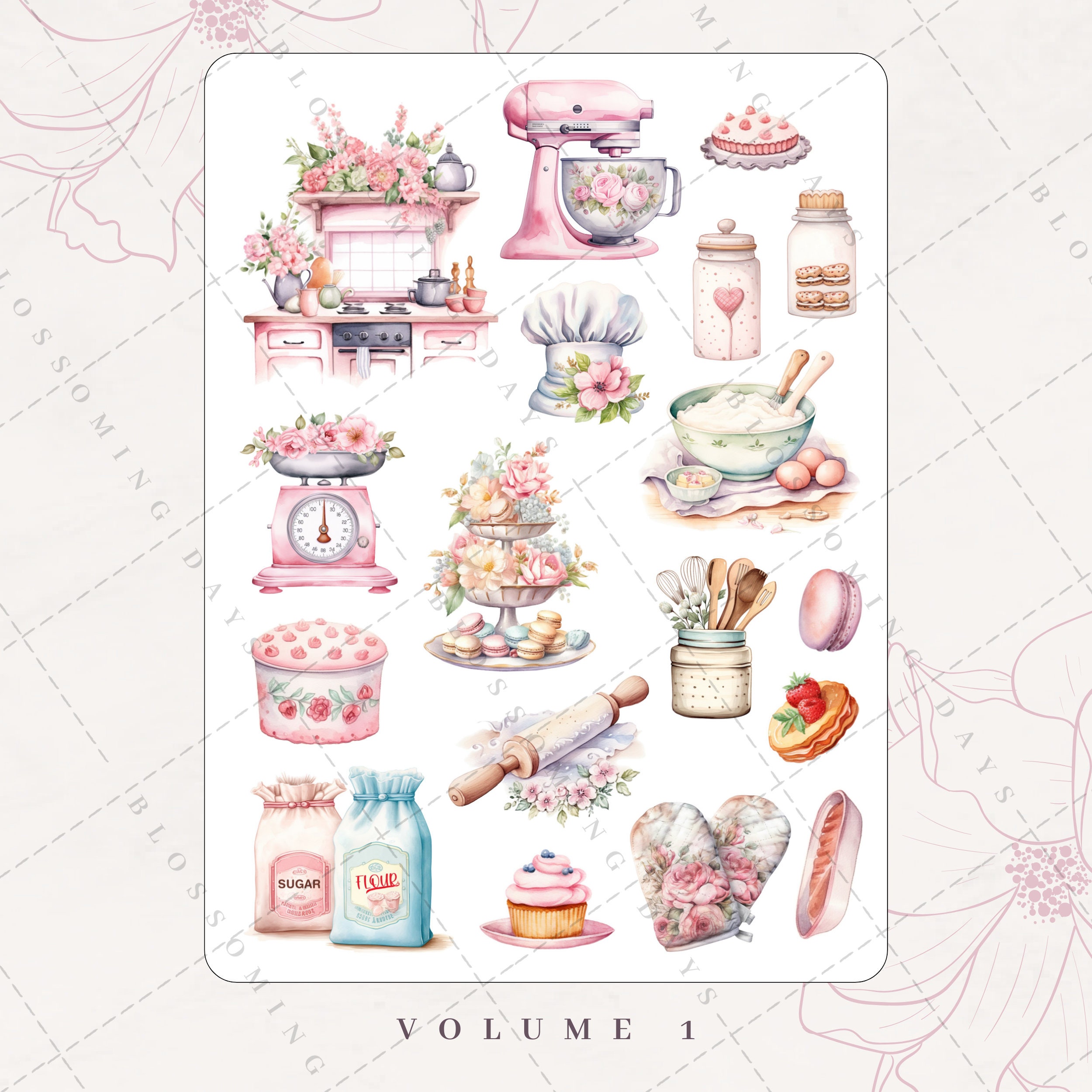 Shabby Chic Sweet Bakery, Baking, Tea Party, Baker Pastry Floral ...