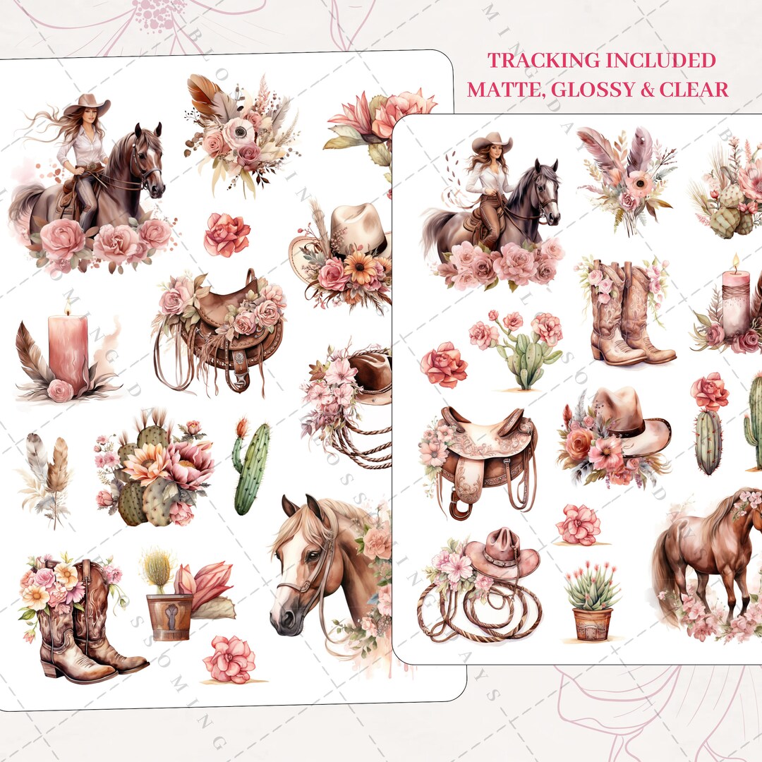 Boho Chic Cowboy Cowgirl Theme, Horse, Floral, Cactus, Wild Wild West ...