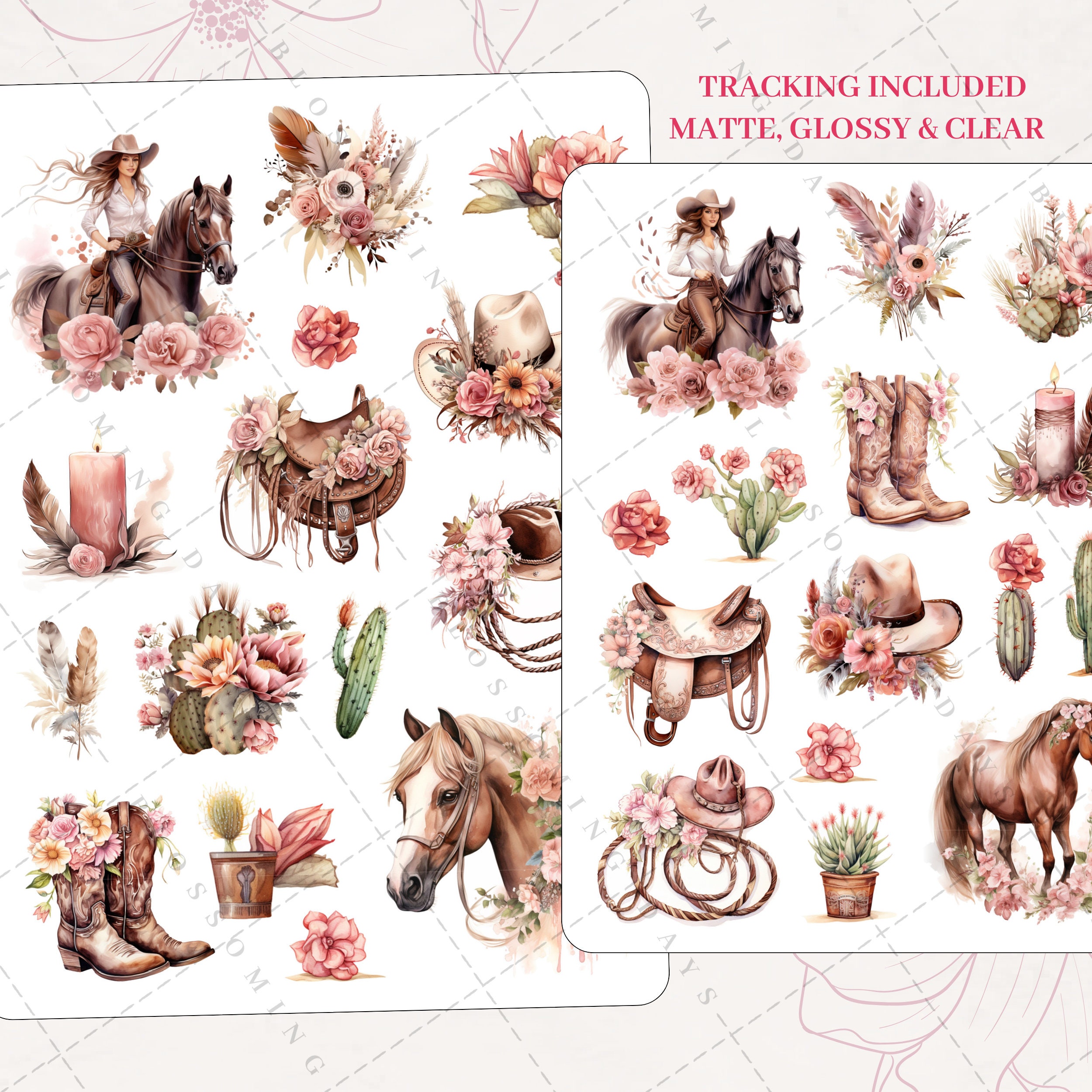 Boho Chic Cowboy Cowgirl Theme, Horse, Floral, Cactus, Wild Wild West ...