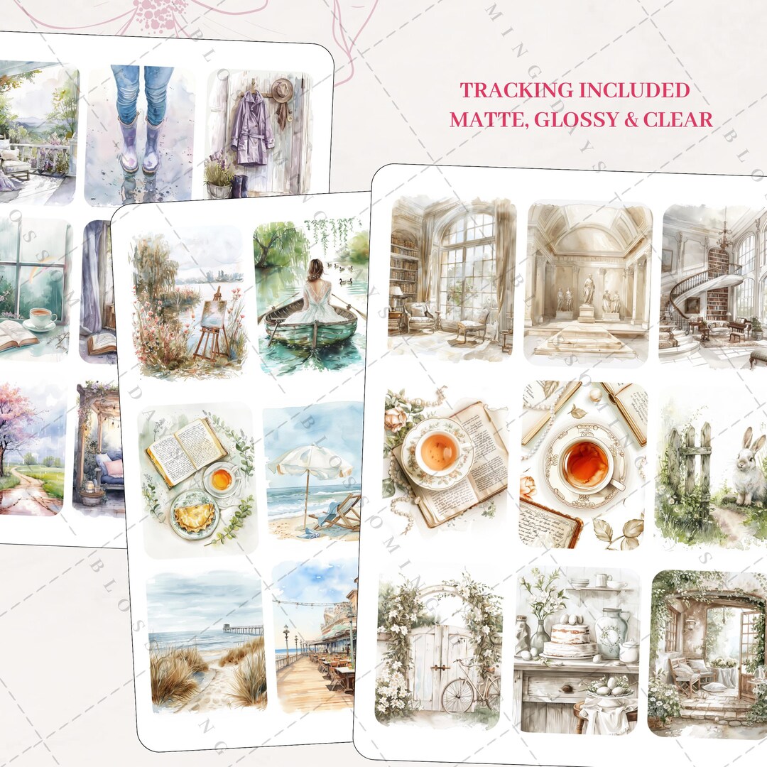 Watercolor Cute Photo Journaling, Beach, Museum, Floral Garden ...