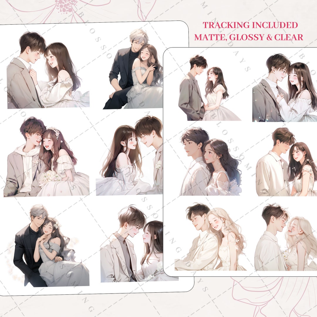 Kawaii Manhwa Manga Embrace Couple Lovers, Cute Korean Style Art ...