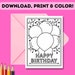 PRINTABLE Colour-in Birthday Card | Children's DIY Happy Birthday ...