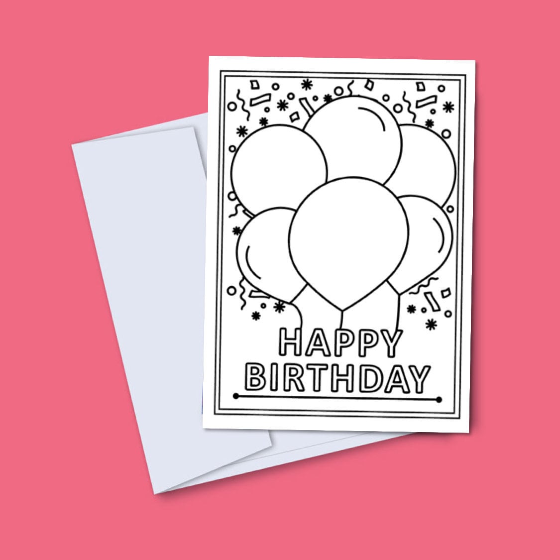 PRINTABLE Colour-In Birthday Card Children's DIY Happy | Etsy