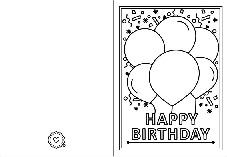PRINTABLE Colour-in Birthday Card | Children's DIY Happy Birthday ...