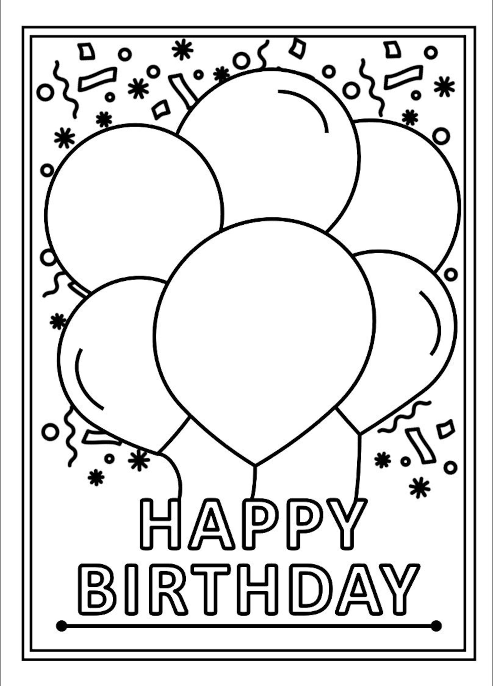 PRINTABLE Colour-in Birthday Card | Children's DIY Happy Birthday ...