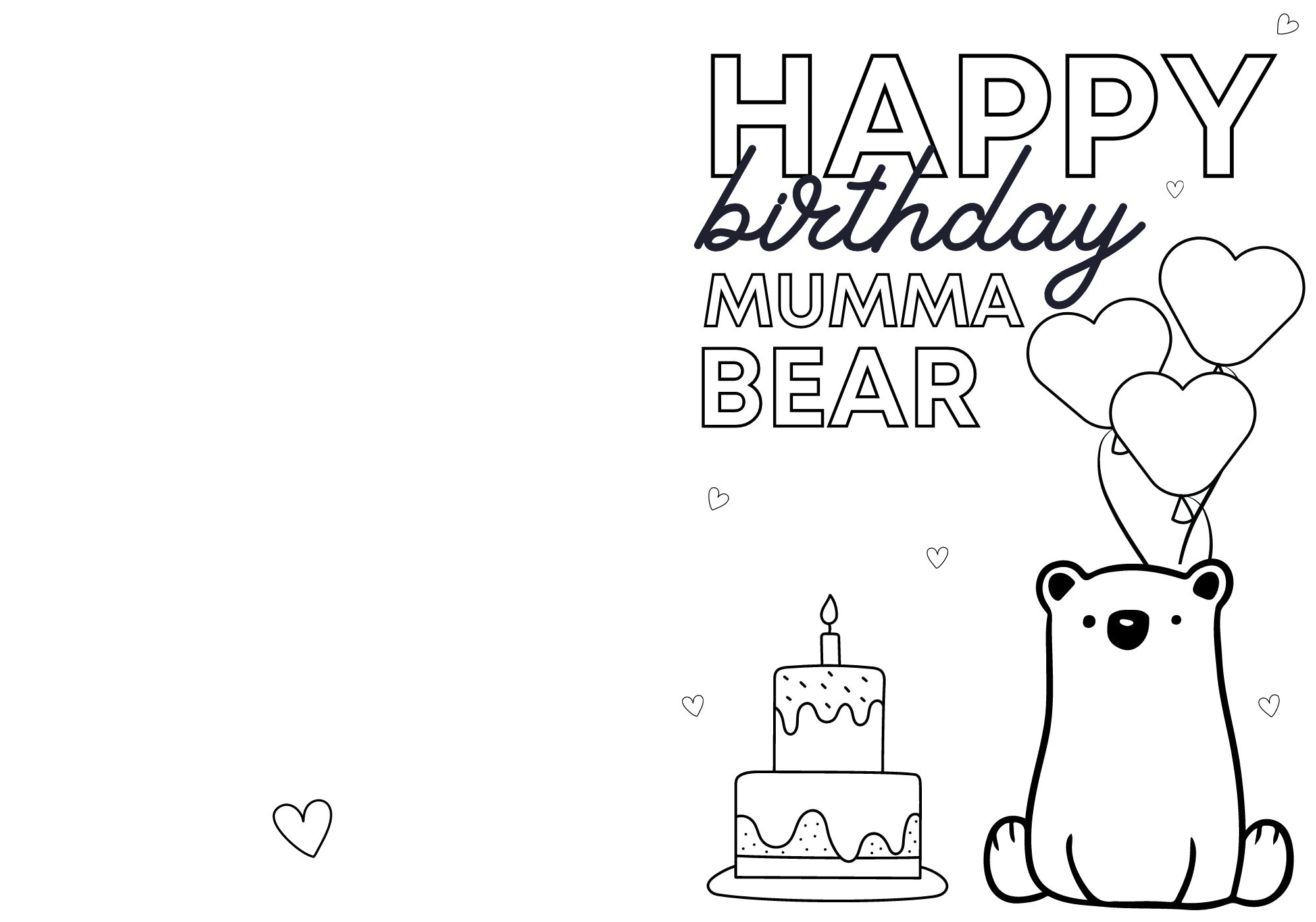 PRINTABLE Color-in Birthday Card for Mum | Children's DIY Happy ...
