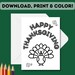 PRINTABLE Color-in Thanksgiving Card | Children's DIY Thanksgiving ...