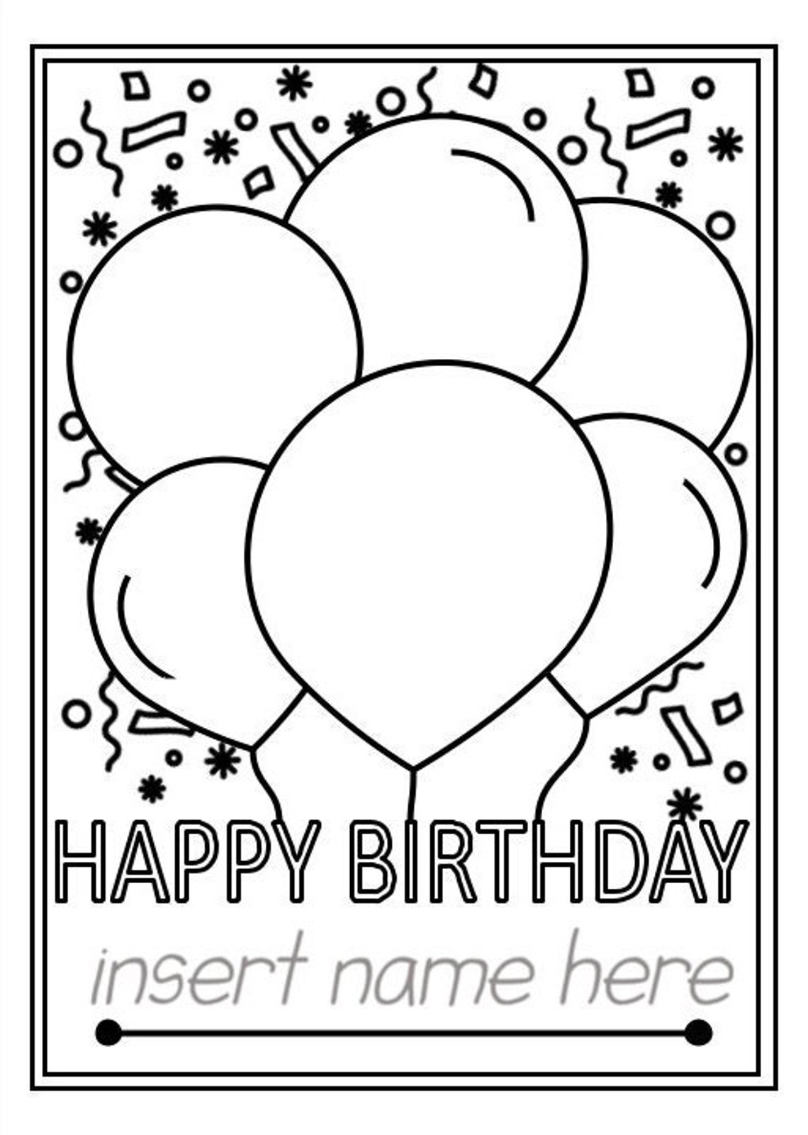 PRINTABLE Personalized Colour-in Birthday Card | Children's DIY Happy ...