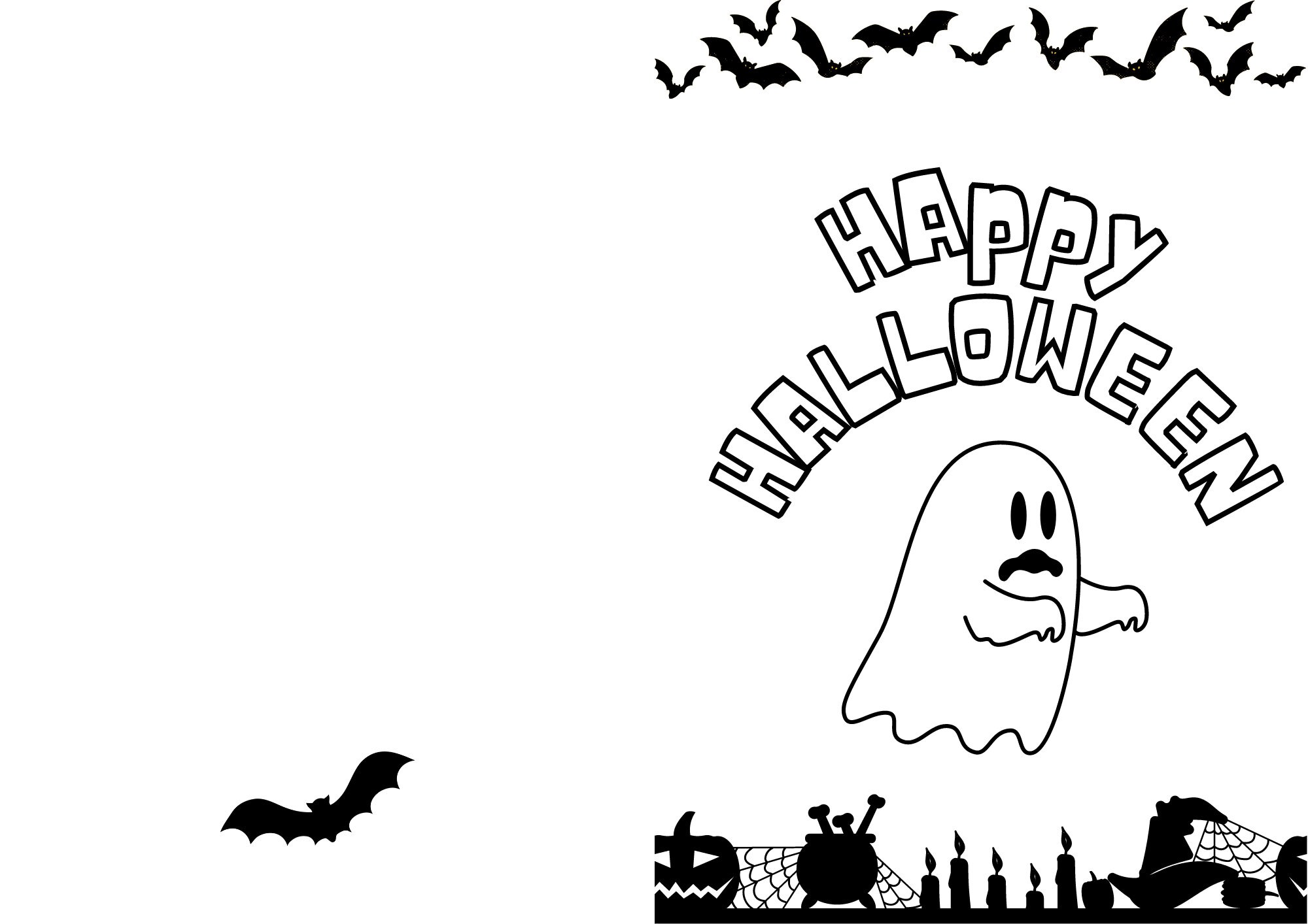 PRINTABLE Color-in Halloween Card | Children's DIY Happy Halloween ...