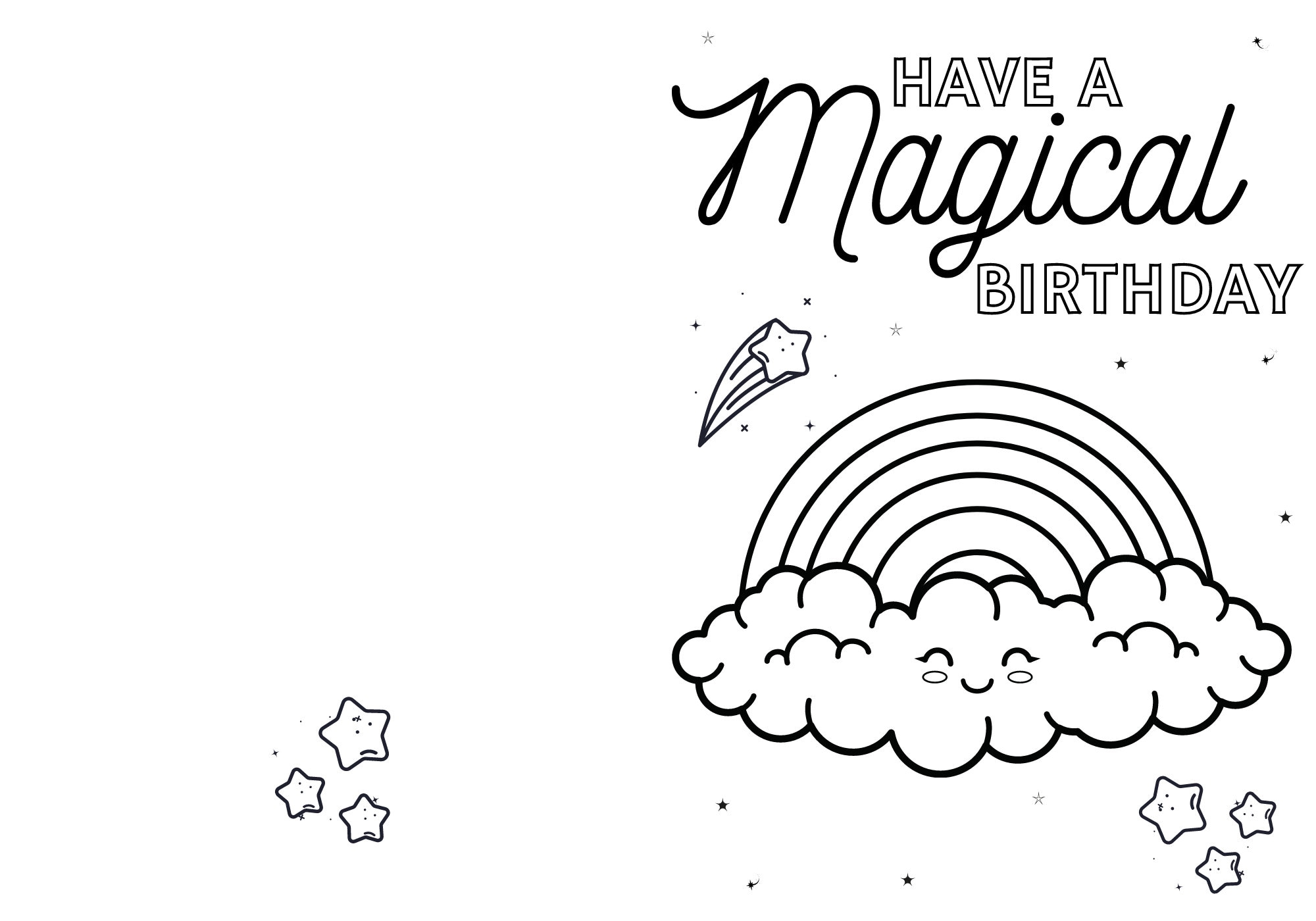 3 X PRINTABLE Color-in Birthday Cards | Children's DIY 3 Pack Assorted ...