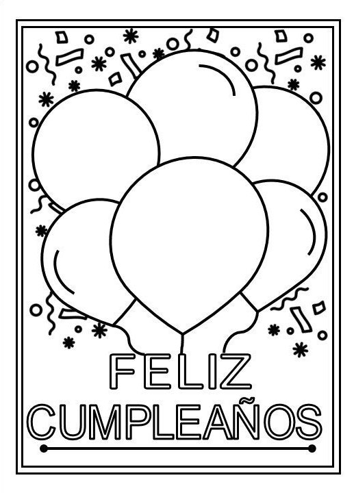 PRINTABLE Colour-in Feliz Cumpleaños Birthday Card | Children's DIY ...