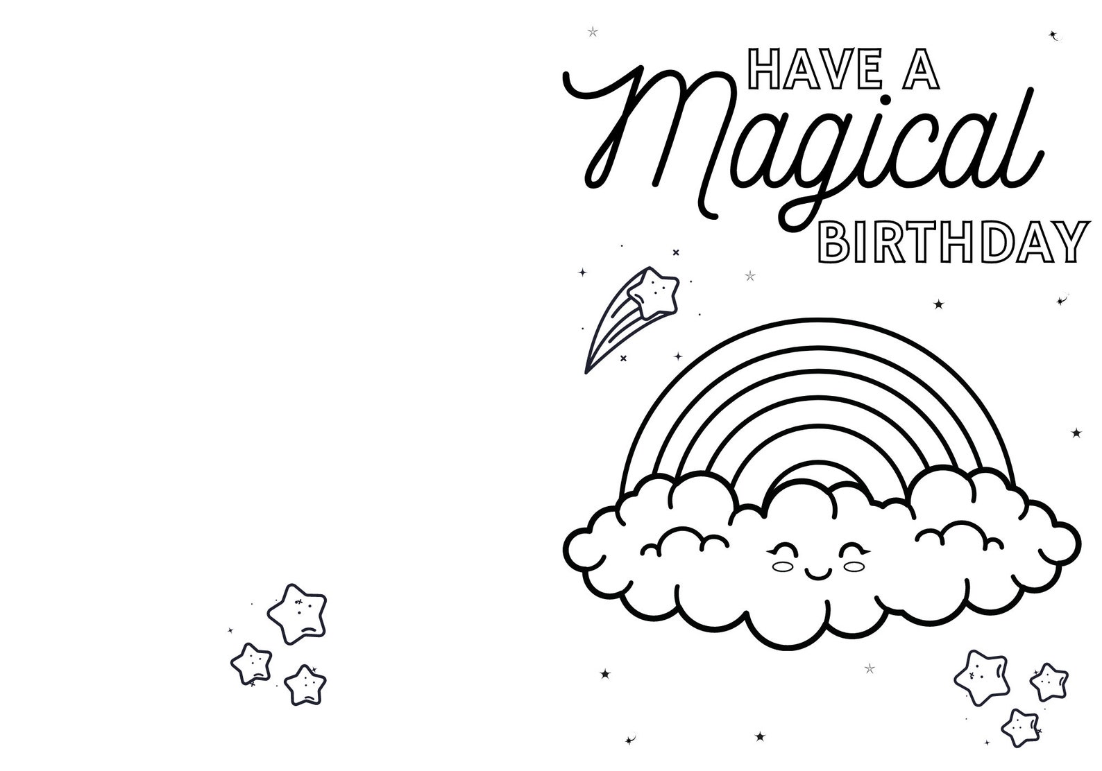 Print and Color-in Rainbow Birthday Card | Children's DIY Magical ...