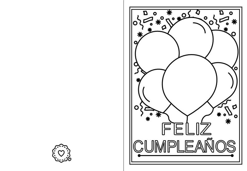 PRINTABLE Colour-in Feliz Cumpleaños Birthday Card | Children's DIY ...