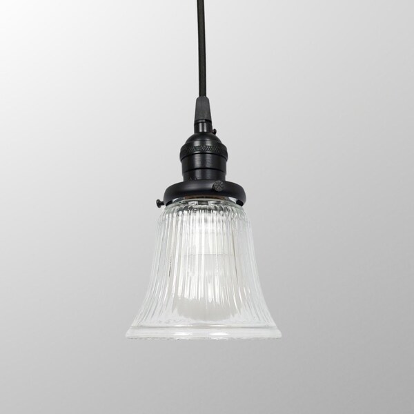 Fluted Glass Pendant Light - Etsy
