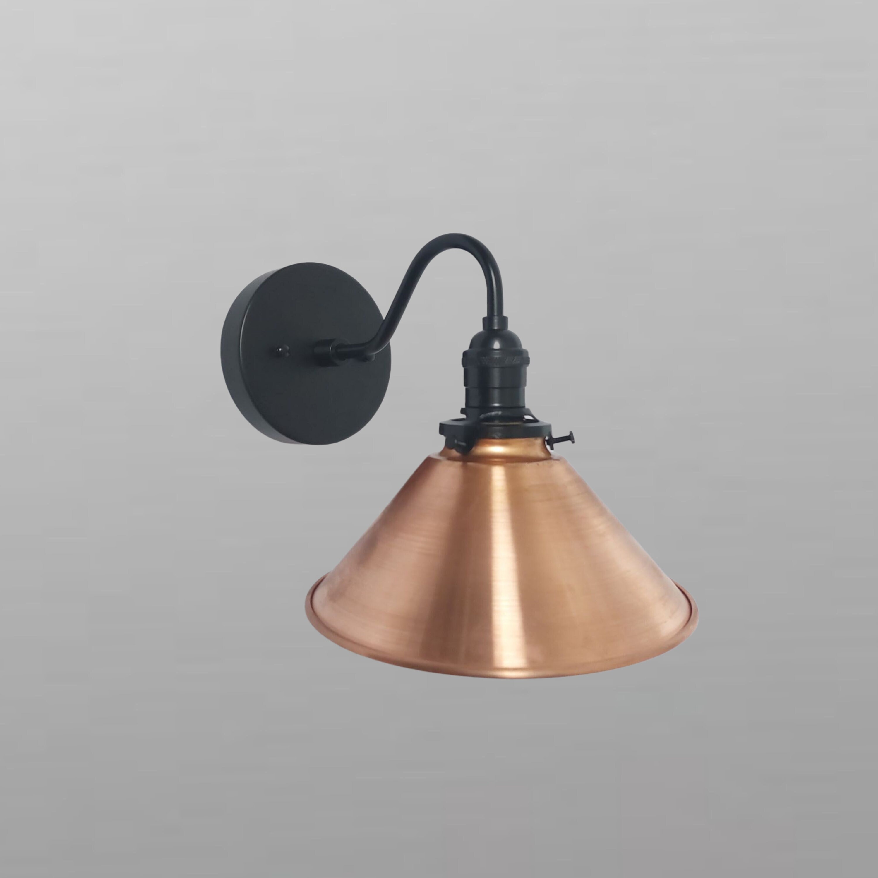 Copper Wall Sconce 8 Copper Shade Solid Copper Wall Light Industrial ...