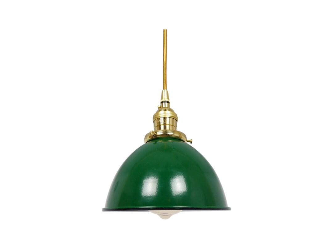 Green Dome Pendant Light 7 Enamel Dome Modern Light - Etsy