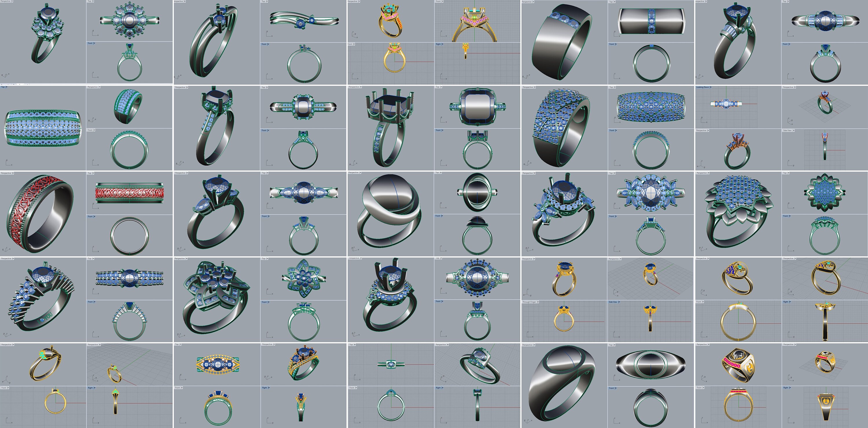 50 Pcs 3dm Model Man and Women Mixed Rings - Etsy