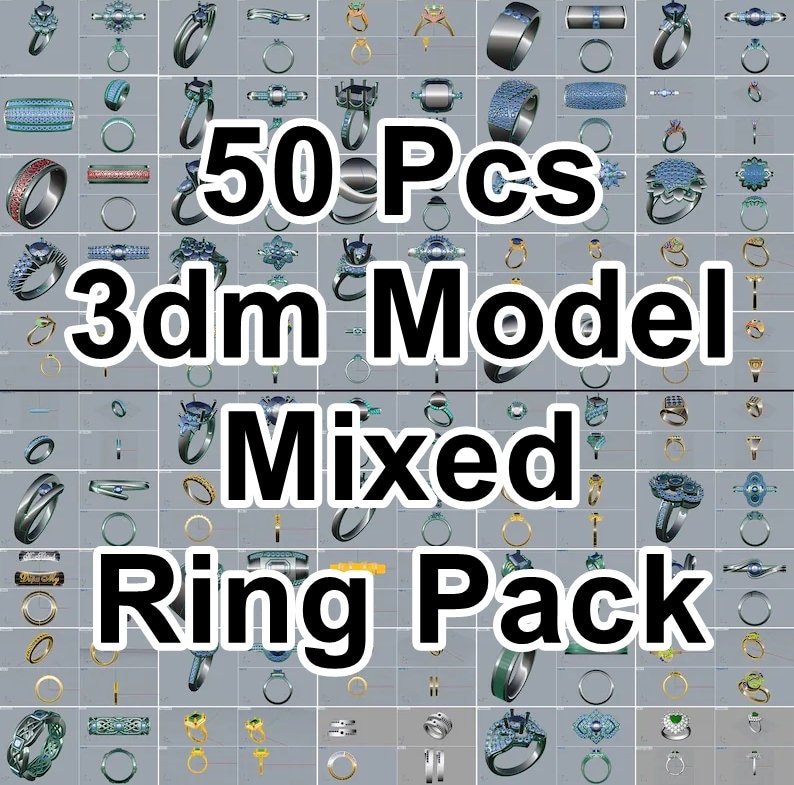 50 Pcs 3dm Model Man and Women Mixed Rings - Etsy