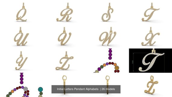 Digital Drawing & Illustration A to Z Big Initial Letters 3D Model ...