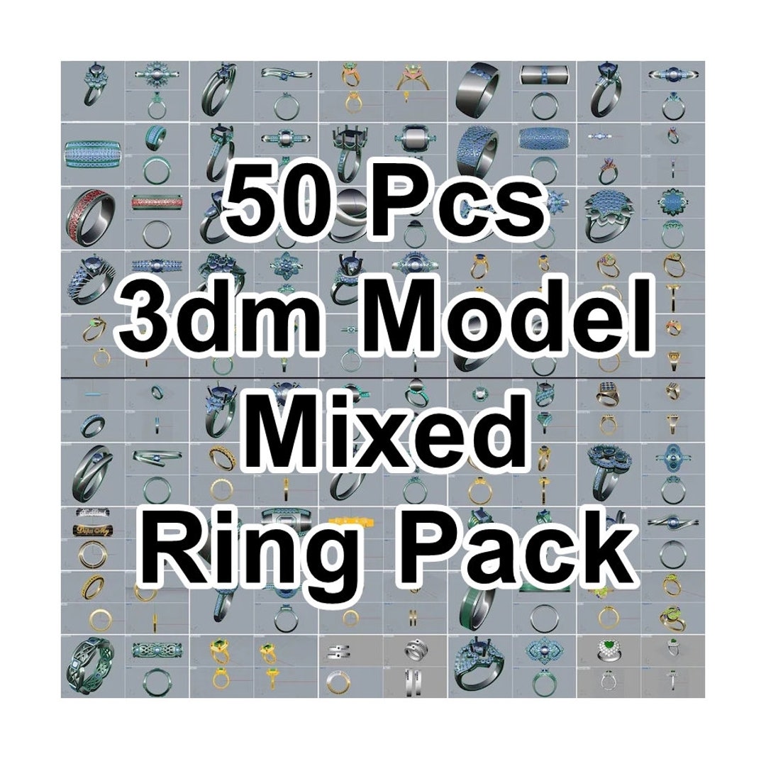 50 Pcs 3dm Model Man and Women Mixed Rings - Etsy