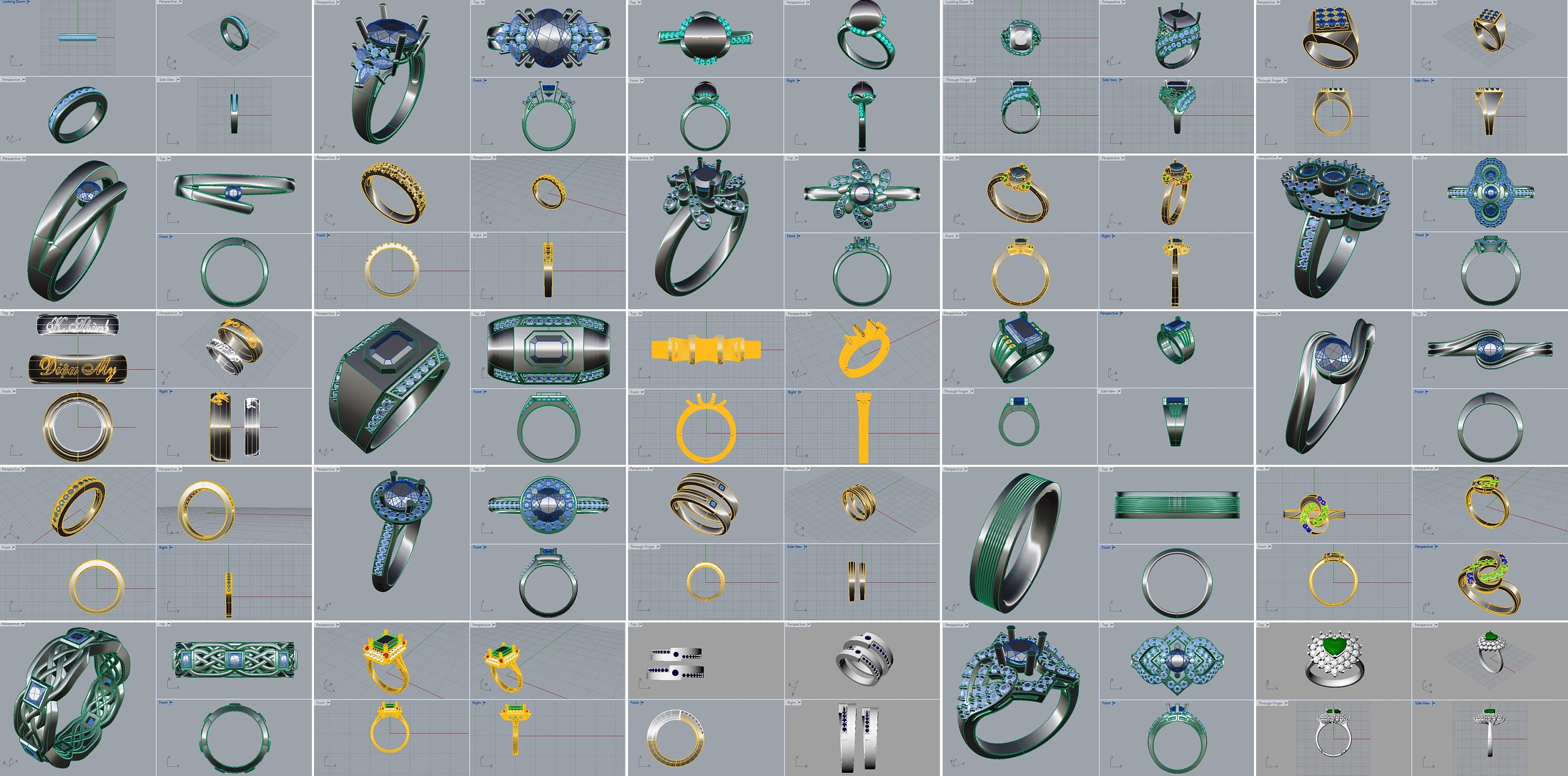 50 Pcs 3dm Model Man and Women Mixed Rings - Etsy