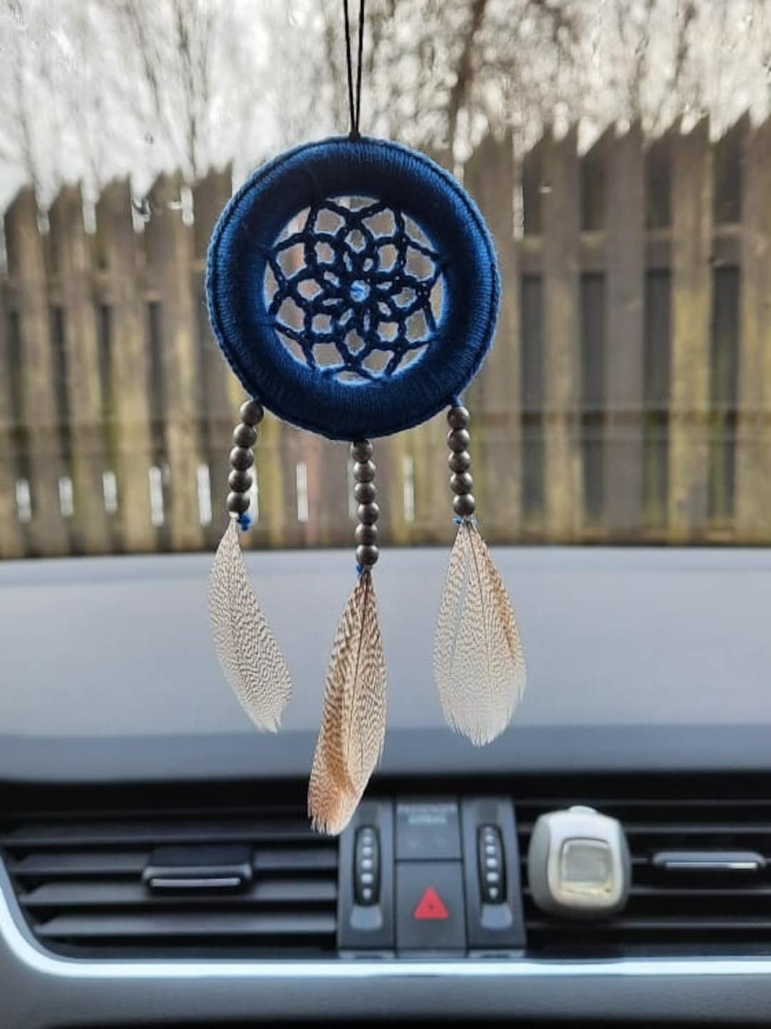 Mini Blue Dream Catcher, Car Charm Talisman, Gift for Friend, Car Decor ...
