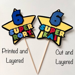 Super Mario Inspired Personalised Cake Topper, Name Birthday Cake ...