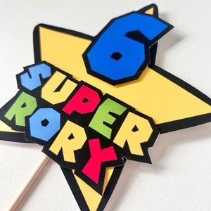 Super Mario Inspired Personalised Cake Topper, Name Birthday Cake ...