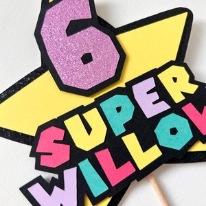 Super Mario Inspired Personalised Cake Topper, Name Birthday Cake ...