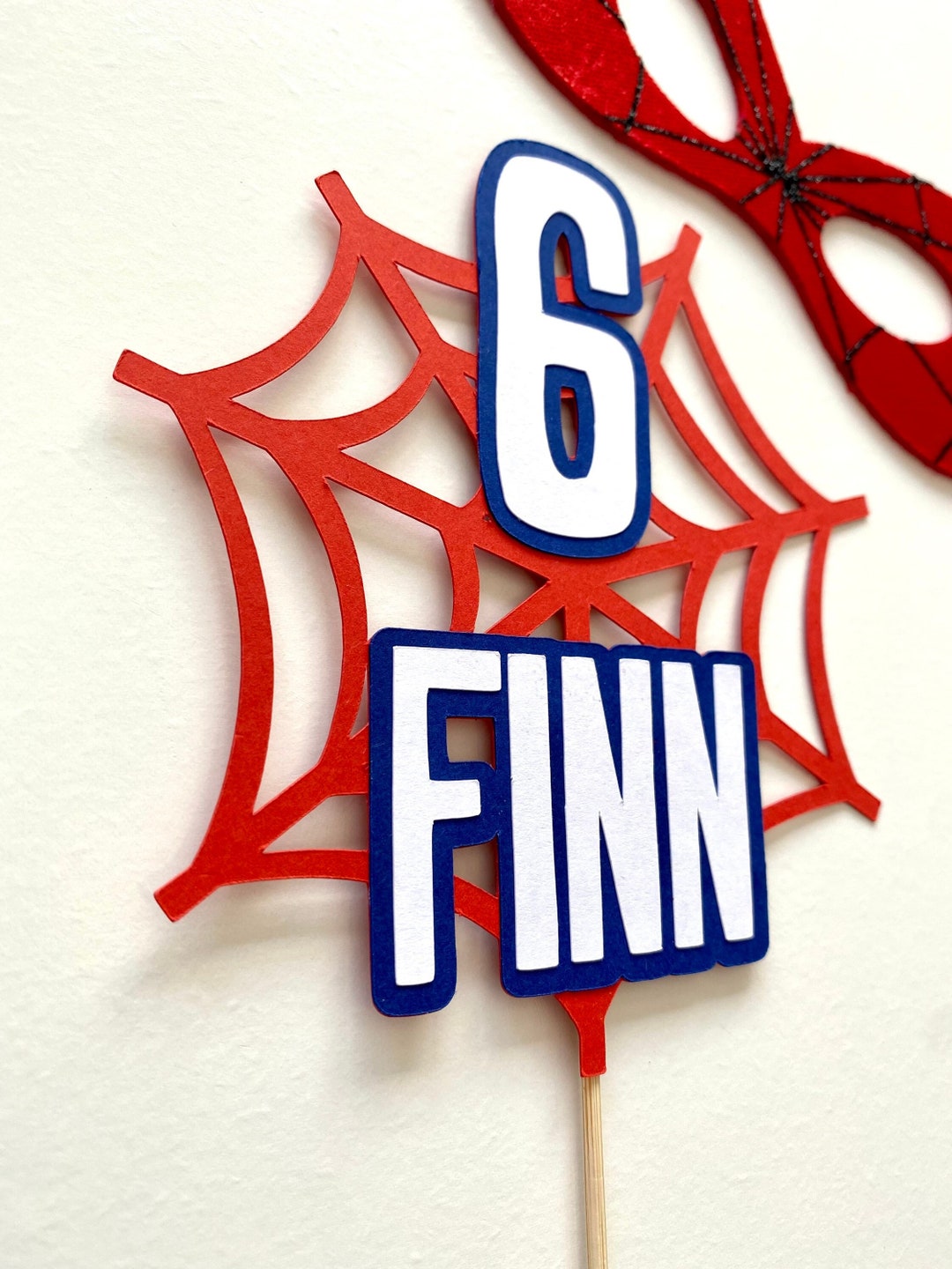 Spider Web Personalised Cake Topper, Name Birthday Cake Topper, Age ...