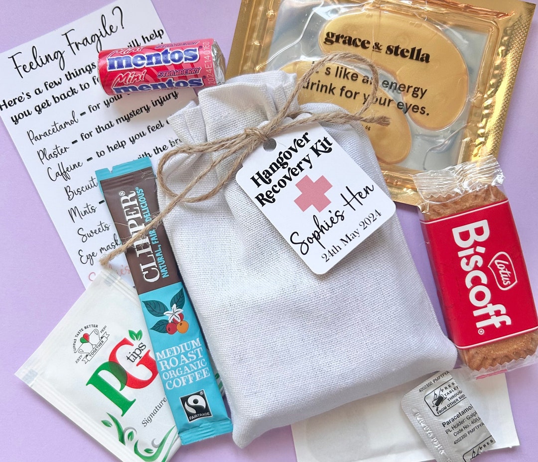 Personalised Hen Party Hangover Recovery Kit, Hen Do, Bride to Be ...