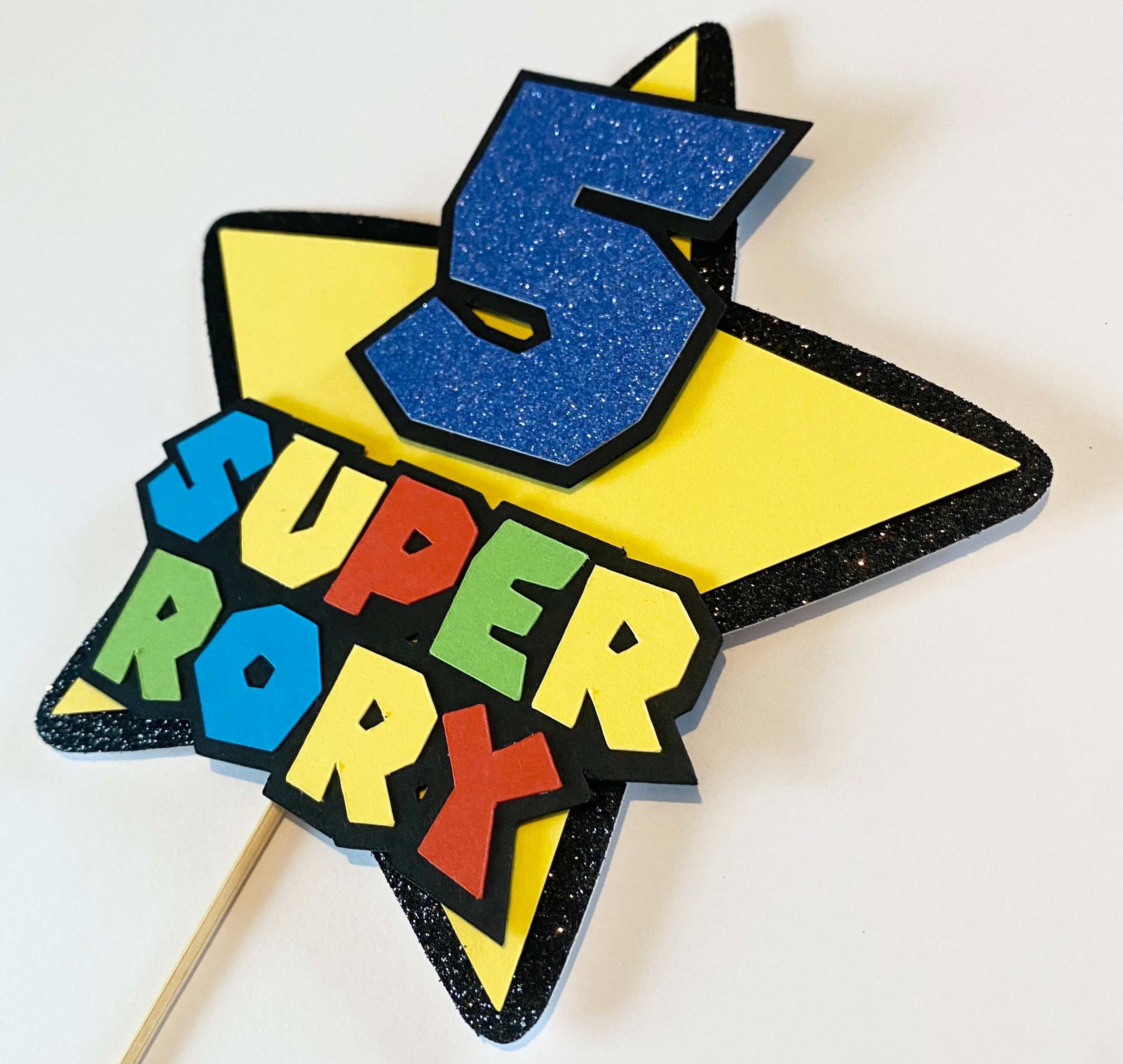 Super Mario Inspired Personalised Cake Topper Name Birthday - Etsy UK