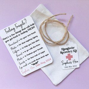 Personalised Hen Party Hangover Survival Card, Bride to Be, Party, Hen ...