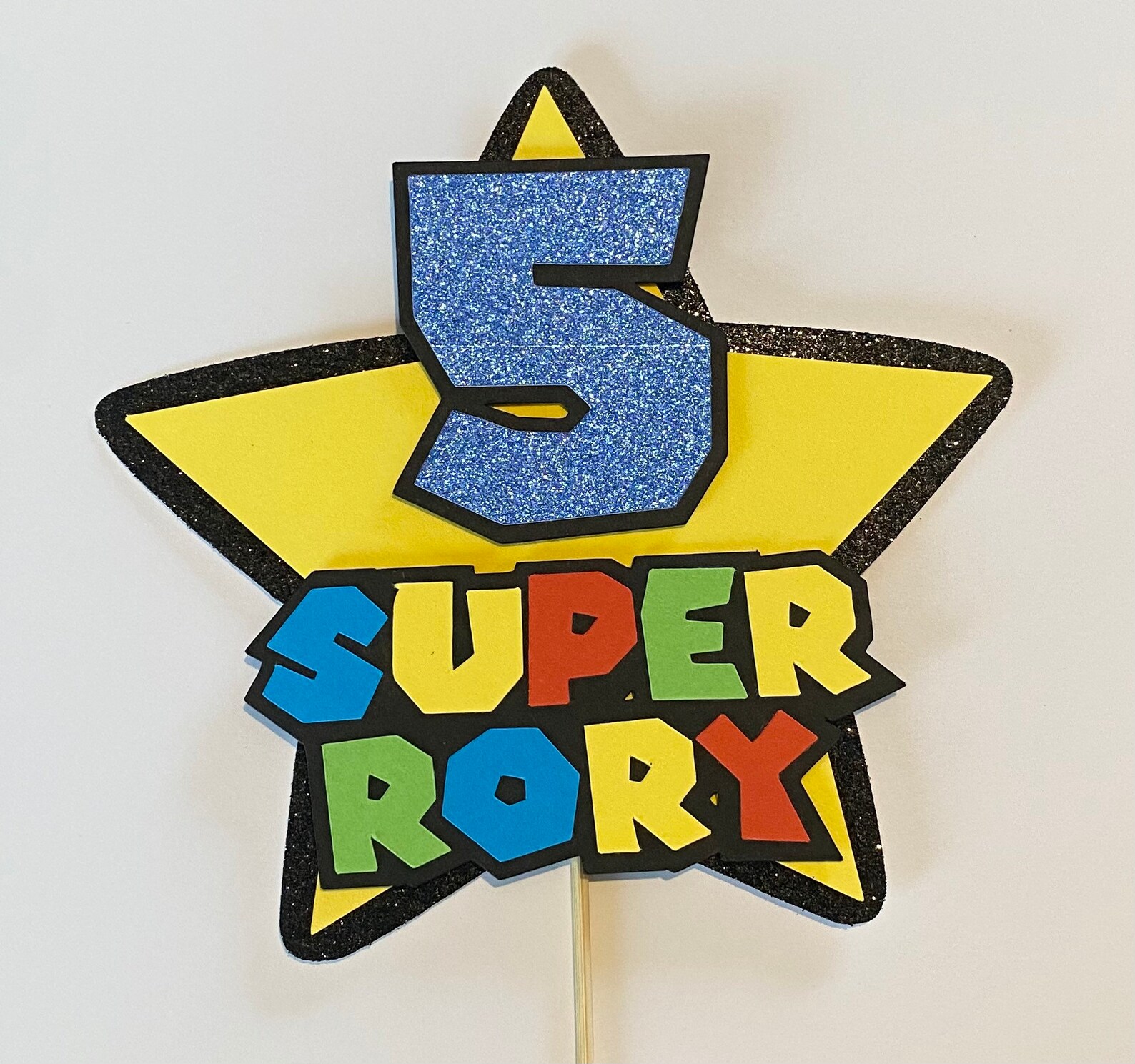 Super Mario Inspired Personalised Cake Topper Name Birthday - Etsy UK