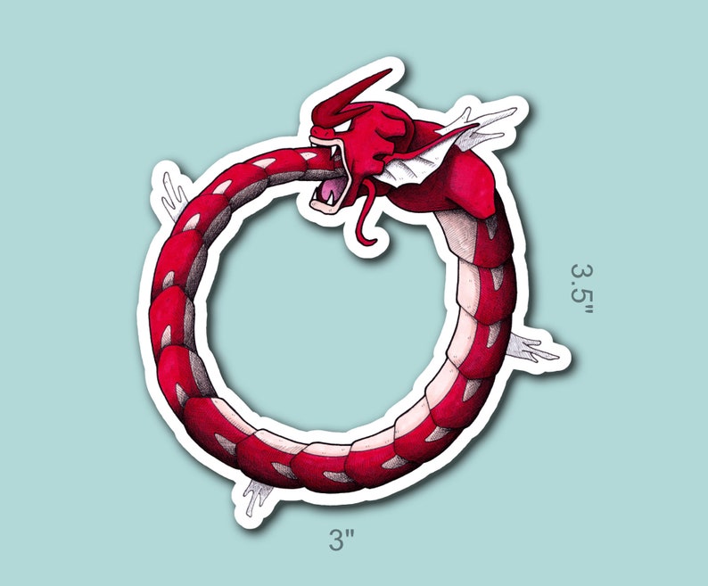 Gyarados Pokemon Sticker // Pokemon Vinyl Decal // Ouroboros - Etsy UK