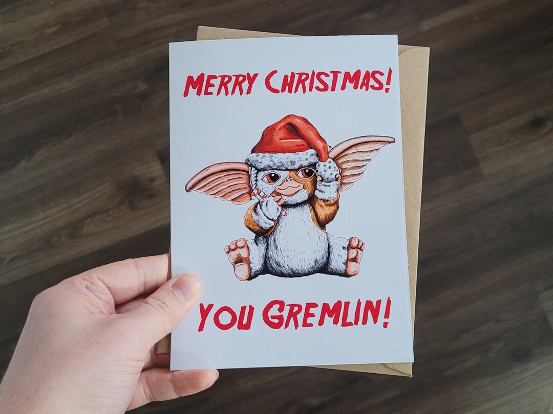 Gizmo Christmas Card // Gremlins Christmas Card // Merry Christmas You ...