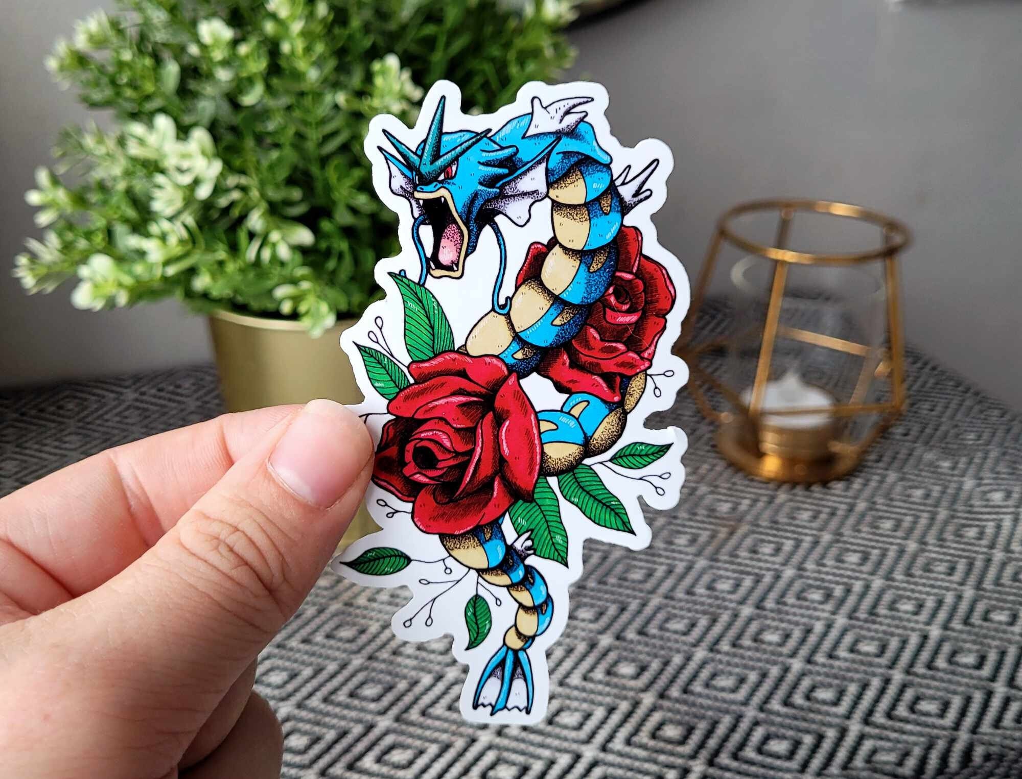 Gyarados Pokemon Sticker // Vinyl Water-resistant Sticker // - Etsy UK