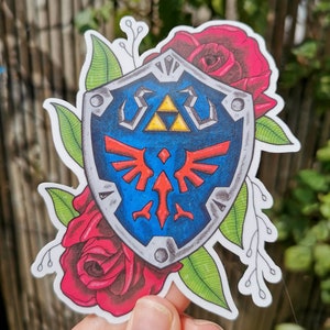 Hylian Shield Legend of Zelda Vinyl Sticker Tattoo Style | Etsy