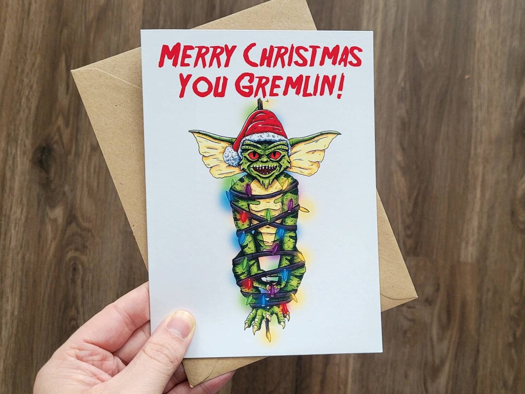 Gremlins Christmas Card // Merry Christmas You Gremlin - Etsy UK