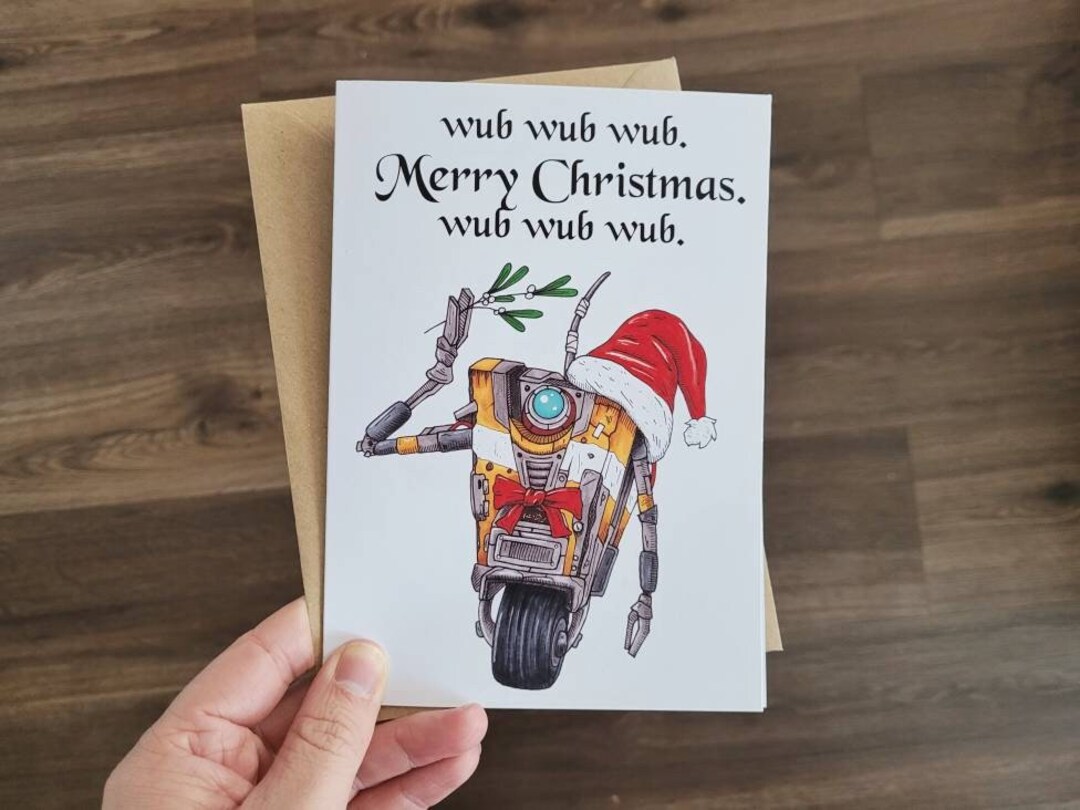 Claptrap CL4P-TP Borderlands Christmas Card // Gaming Xmas - Etsy
