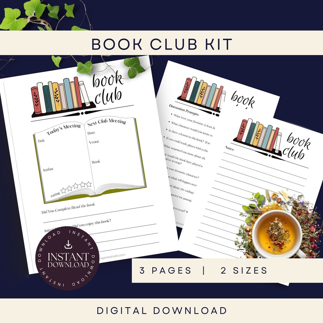Book Club Planner, Book Club Discussion Bundle, Reading Journal ...