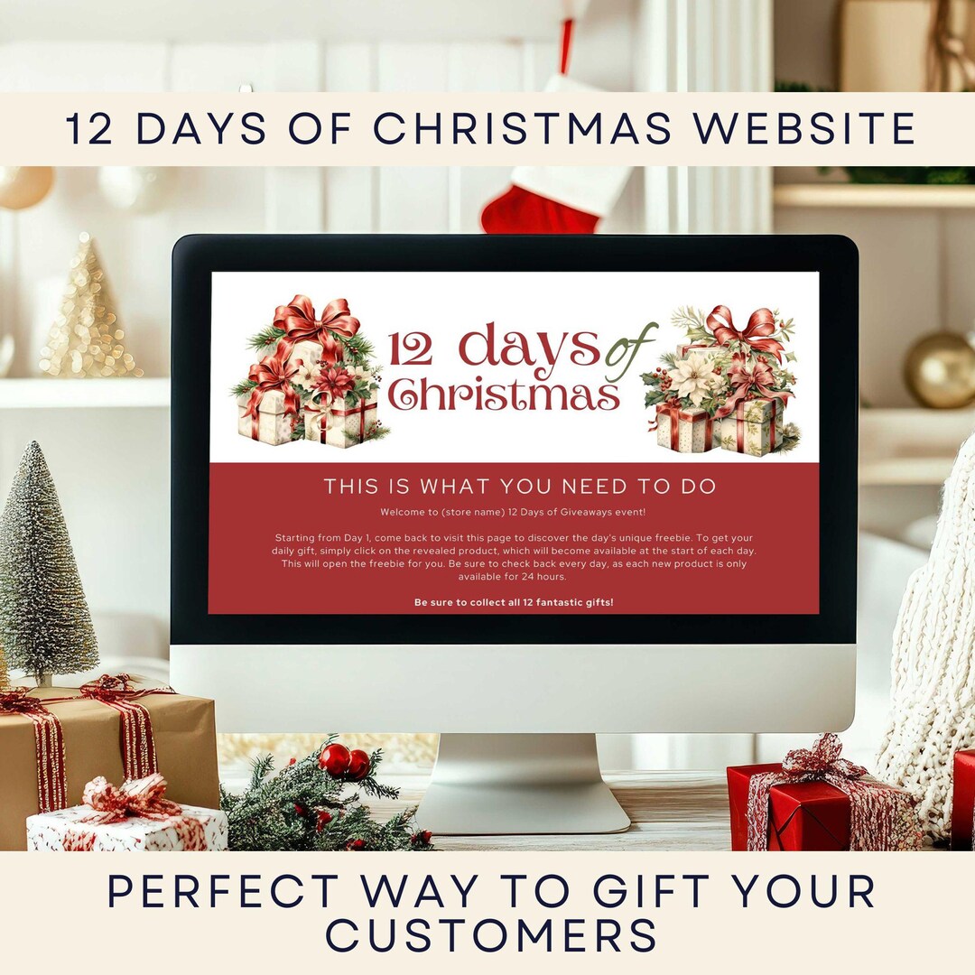 12 Days of Christmas Gift Website Template, Canva Editable Website ...