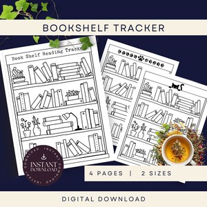Bookshelf Reading Tracker, INSTANT DOWNLOAD, Bookshelf Reading Log ...