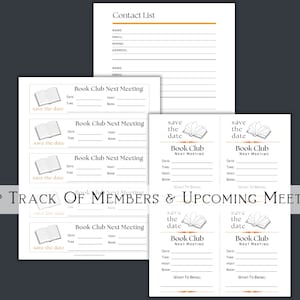 Printable Book Club Planner, Book Club Discussion, Book Review, Reading ...
