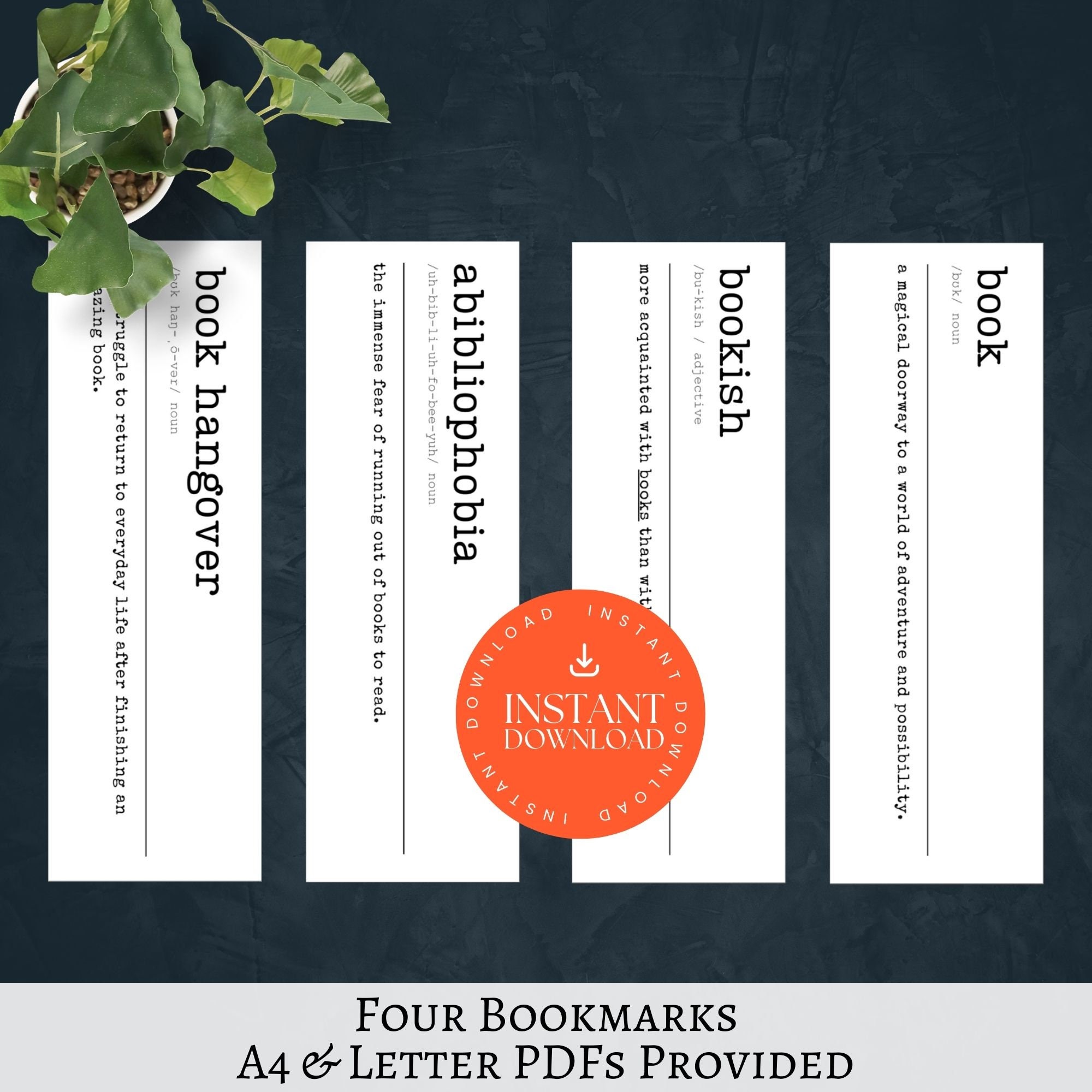Printable Book Definition Bookmarks, INSTANT DOWNLOAD, Printable ...