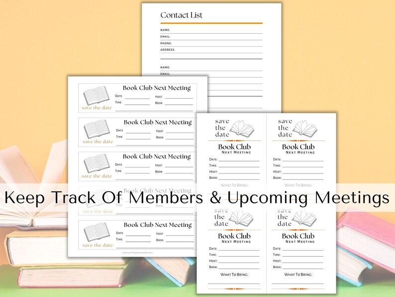 Printable Book Club Planner Book Club Discussion Book - Etsy
