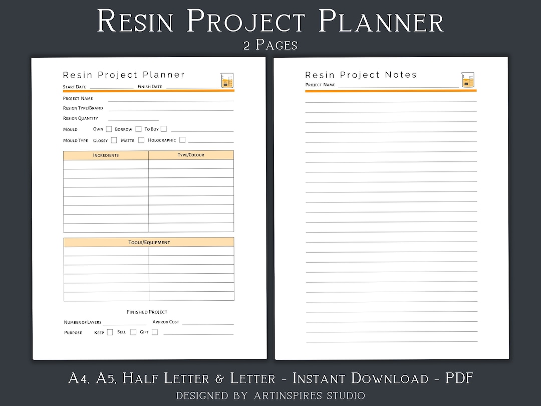 Resin Project Printable, Resin Planner PDF, Resin Printable, Craft ...