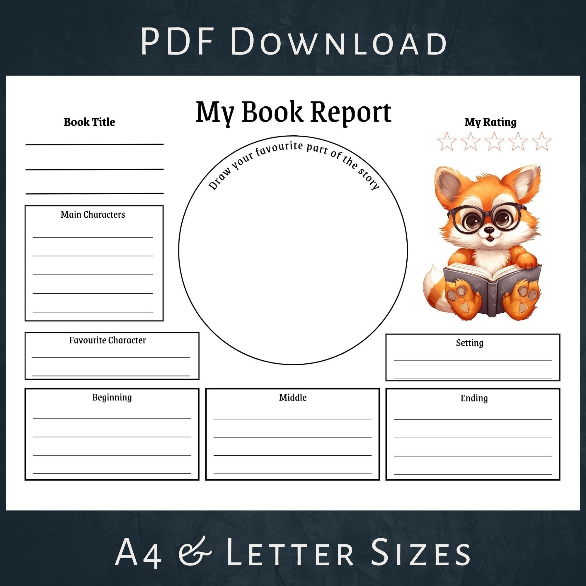 Animal Printable Book Report, INSTANT DOWNLOAD, Printable Activity ...